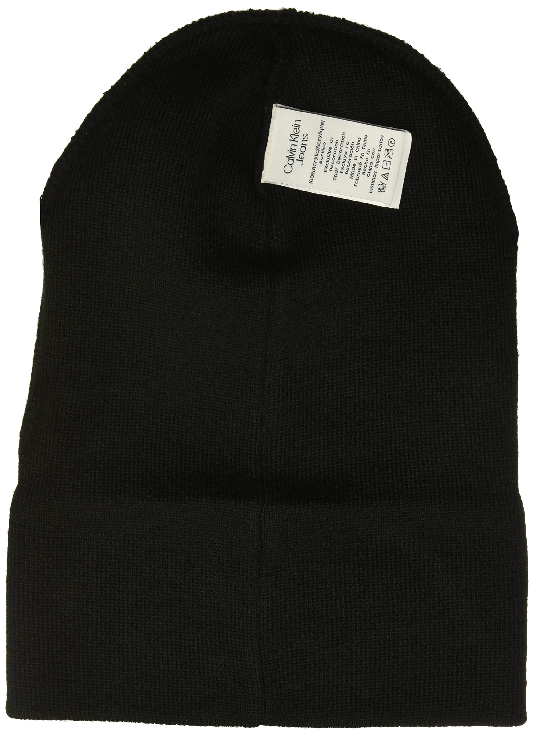 Calvin Klein Men's Cuff Hat, Black Big Logo, One Size