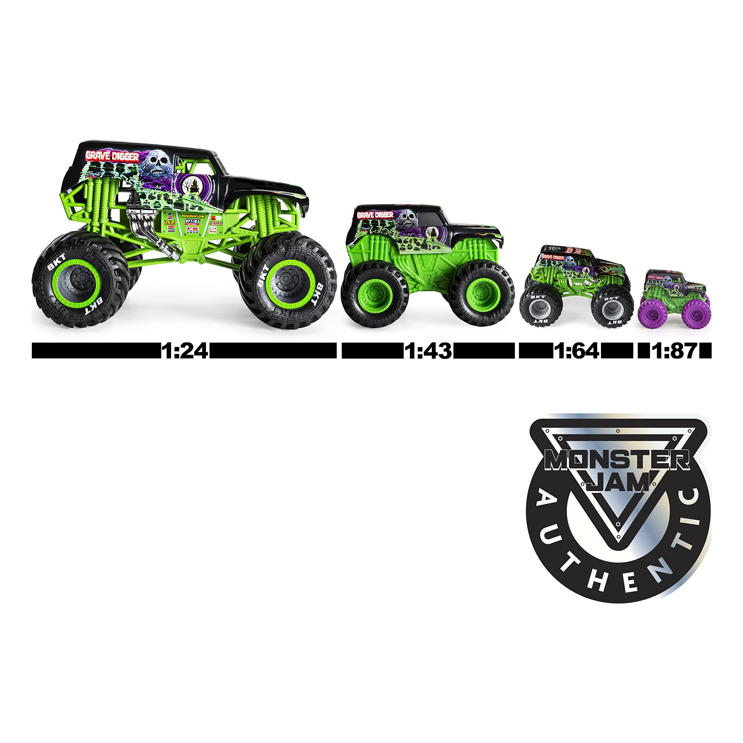 Monster Jam, Official Mini Collectible Monster Trucks 5-Pack with 1 Mystery Truck, 1:87 Scale