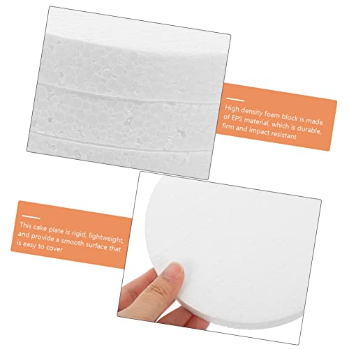 COHEALI 16pcs Dummy Training Stand Plate Discs DIY Wedding Unique Craft and Decoration Cake Dummies Decorating Foams Tray Display Supplies Fake Foam for Hand-made Tool Mould Practice