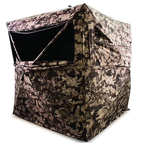 HME Executioner 300D Cervidae Camo Fabric Water Resistant Standing Height 67" Three Person Pop-Up Ground Blind