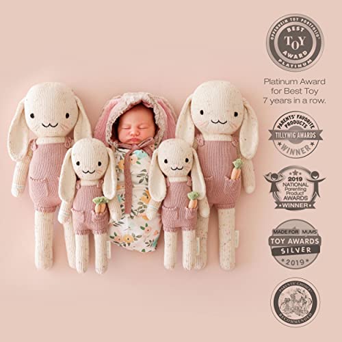 cuddle + kind Harper The Bunny Little 13" Hand-Knit Doll β 1 Doll = 10 Meals, Fair Trade, Heirloom Quality, Handcrafted in Peru, 100% Cotton Yarn