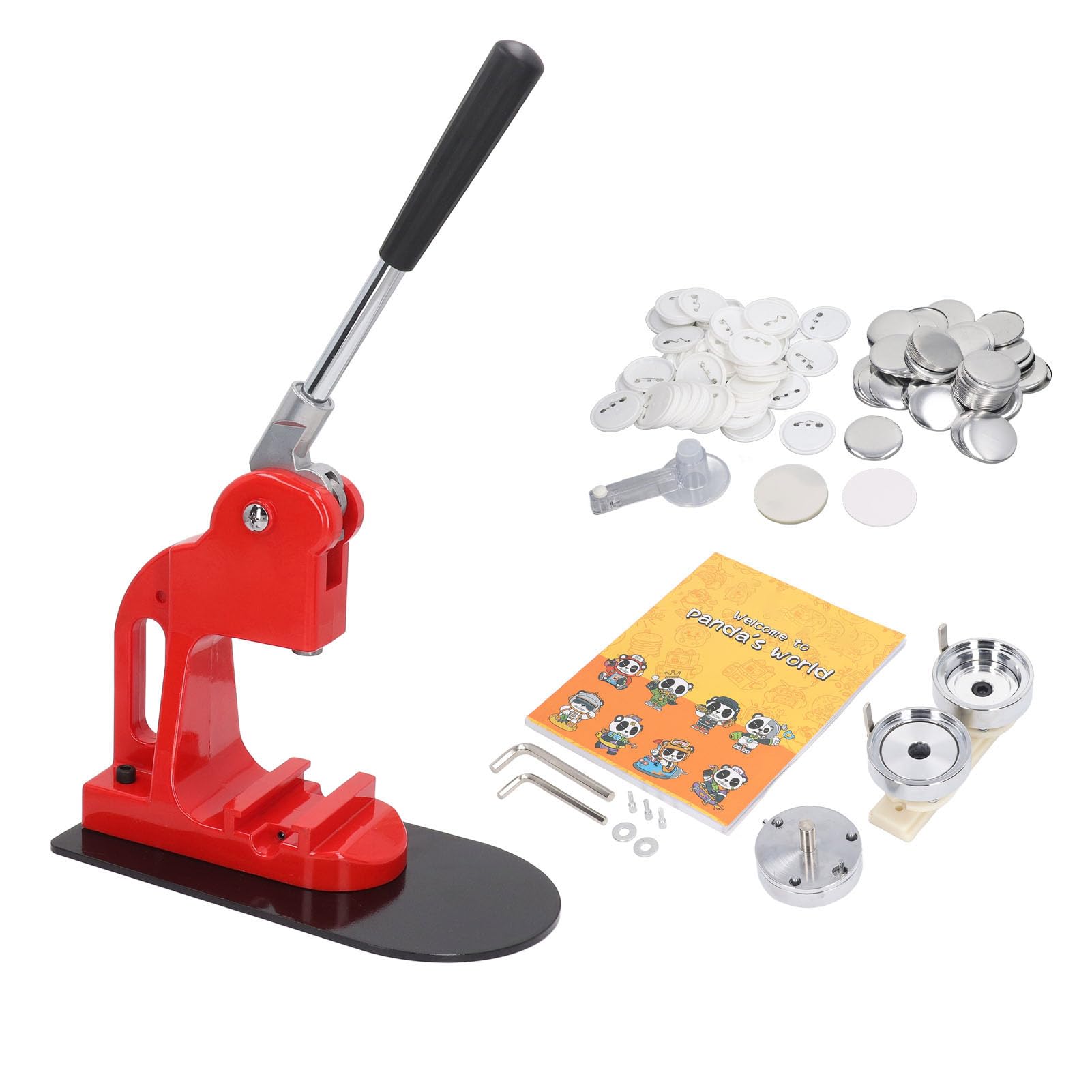 Button Maker Machine, Button Press Machine with Ergonomic Handle, Wide Application, Portable for Halloween Party (58mm)