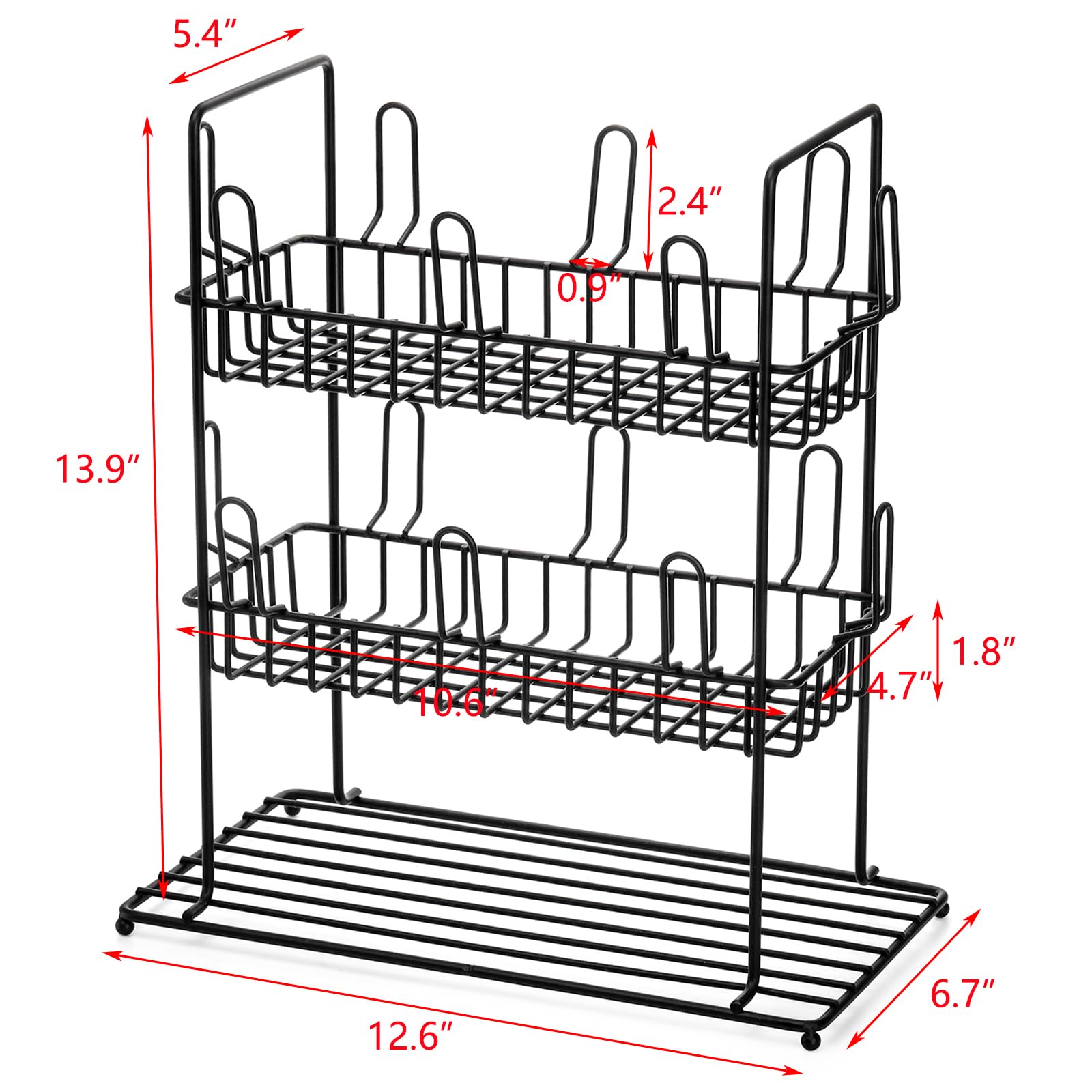 Hedume Coffee Mug Holder Stand, 3 Tier Countertop Metal Double-Side Mug Tree Holder Rack with Storage Shelves, Large Coffee Mug Tree Rack for 16 Mugs, Counter Cup Organizer with Storage Base