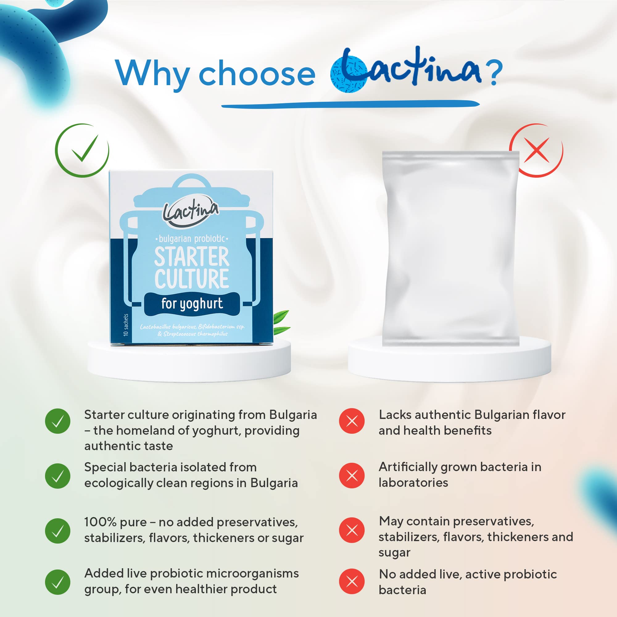 Bulgarian Yogurt Starter Culture with Probiotics Natural Probiotic Yogurt Culture Starter Homemade Yoghurt Starter 10 Liters Lactobacillus bulgaricus