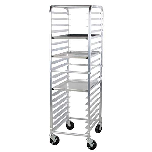 New 1Dealz 36527 Commercial-Grade Aluminum 20-Tier Sheet Pan/Bun Pan Rack, 26" L x 20" W x 69" H with Brake Wheels