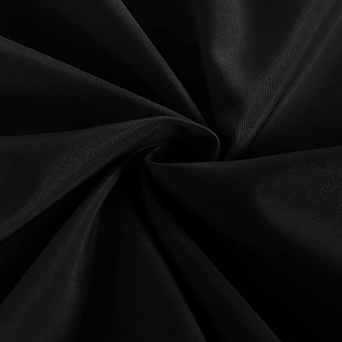 Obstal 2 Pack Black Tablecloth Fitted Table Clothes for 6 Foot Rectangle Tables - Water Resistant Washable Fabric Polyester Rectangle Table Cover for Outdoor/Indoor Uses(72L x 30W x 30H Inches, Black)