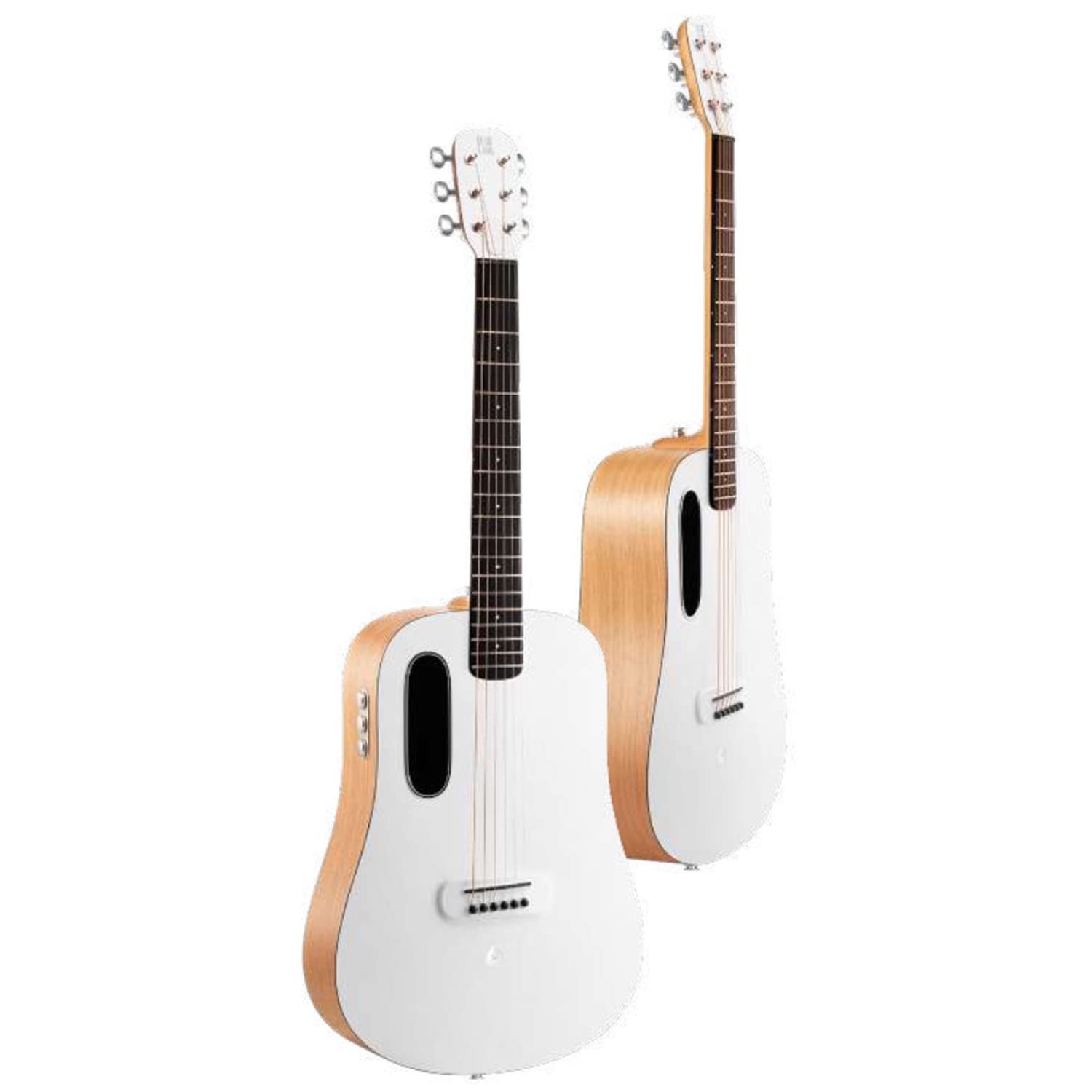 BLUE LAVA Original 36" Frost White Guitar for Right Handers | 4-MASS Technology | LIte Bag Multi-touch Display Integrated with HILAVA OS & Loops App Bundle with HogoR Guitar Pick
