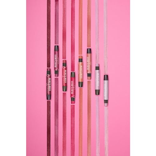 Burt's Bees Shimmer Lip Tint Set, Tinted Lip Balm Stick, Moisturizing for All Day Hydration with Natural Origin Glowy Pigmented Finish & Buildable Color, Champagne (4-Pack)