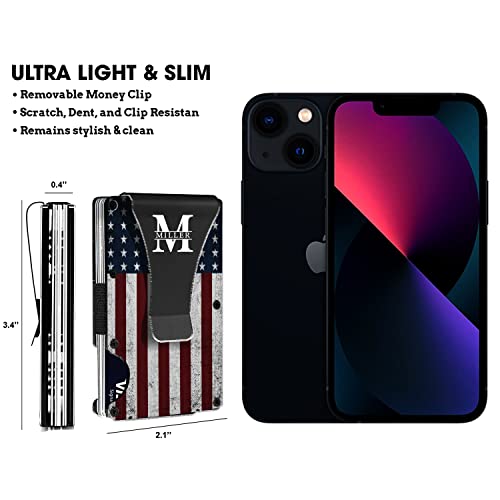MIKENCO Deer Hunting Mount Me Slim Blocking Metal Pocket Credit Card Holder Minimalist Slim Wallet For Dad Grandpa Son Fathers day (Deer Hunting 2)