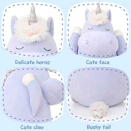 MorisMos 36.2" Unicorn Body Pillow Large Hugging Pillow Unicorn Stuffed Animal,Soft Plush Toy for Kids Girl, Animal Body Pillow for Christmas Birthday Valentine's Day, Blue