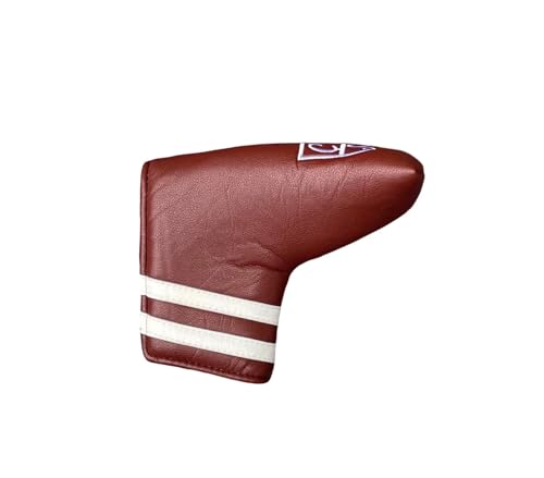 Classic Style Golf Genuine Leather Blade Putter Head Cover Magnetic Enclosure Brown