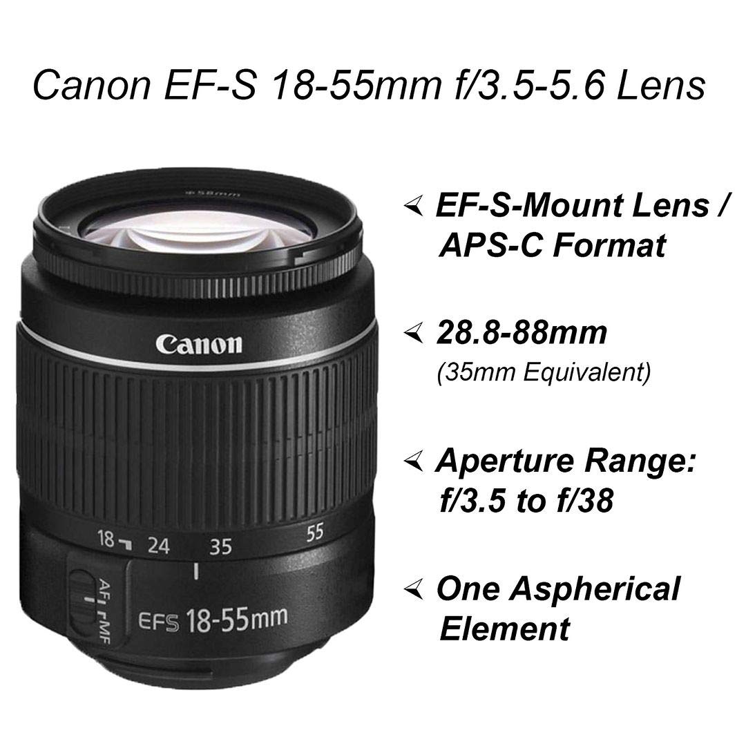 Canon EOS Rebel T7 DSLR Camera 24.1MP with EF-S 18-55mm + EF 75-300mm Lens A-Cell Accessory Bundle Includes: 2 Pack SanDisk 64GB Memory Card Backpack Slave Flash Much More