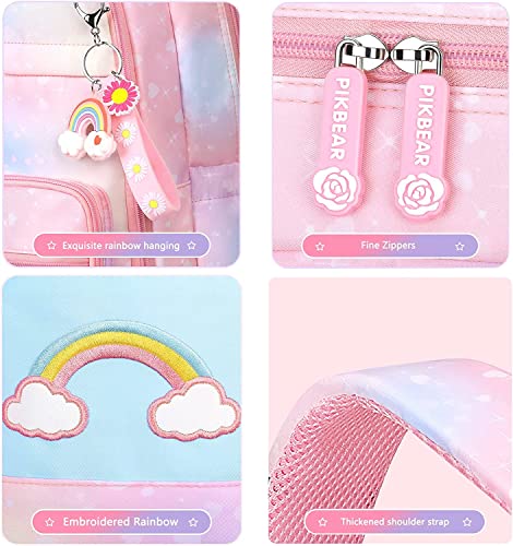 FMCEUEX Kawaii Backpack For Boy Girls, Rainbow Starry School Backpacks With Compartments Applicable to Laptop Bag Travel Bag Book Bag, Blue Medium 16.5in