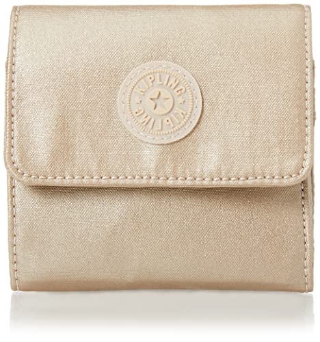 Kipling Womens Women's Cece Wallet, Purse, Snap Closure, Metallic Small Wallet, Starry Gold Metallic, 4.25 L x 3.875 H 0.5 D US