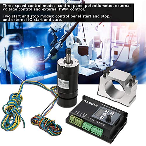 DC Brushless Spindle Motors, 3 Regulation Modes PWM Control 48V Power Input Maximum 400W Motor Driver Hall Kit for Engraving Machine