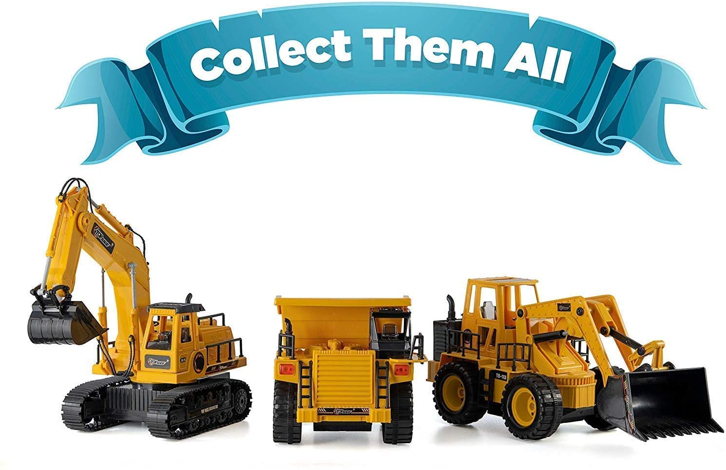 Top Race 7 Channel Full Functional RC Excavator, Battery Powered Electric Remote Control Construction Tractor with Lights and Sound (TR-111), Construction Trucks, RC Construction Vehicles, Big Truck