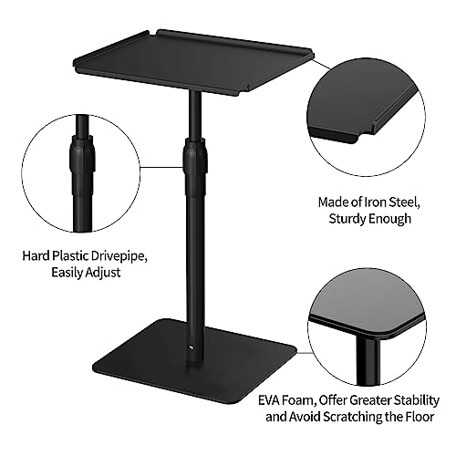 GAGUIUP Adjustable Side/End Table - Metal Coffee Table Small Sofa Side Table Indoor Nightstand Furniture for Living Room, Dorm, Home Office, and Bedroom - Black