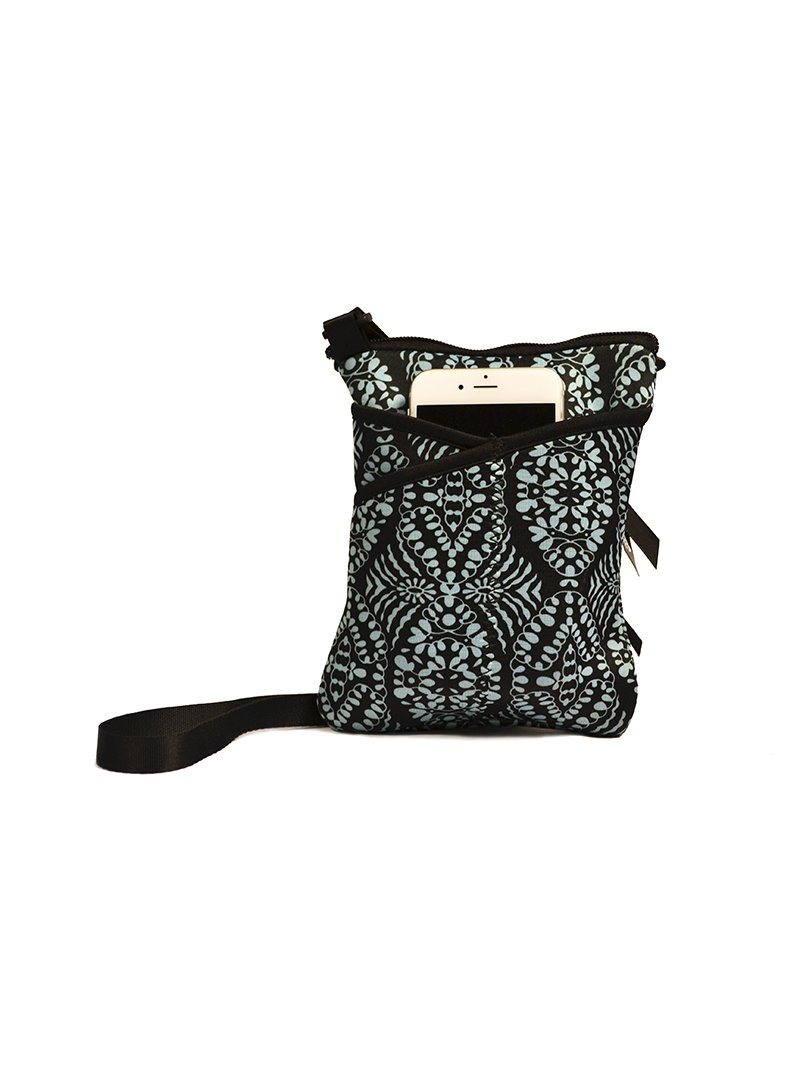 NuPouch Sling Hipster Cross Body Purse Women's Handbag, Blue Escape