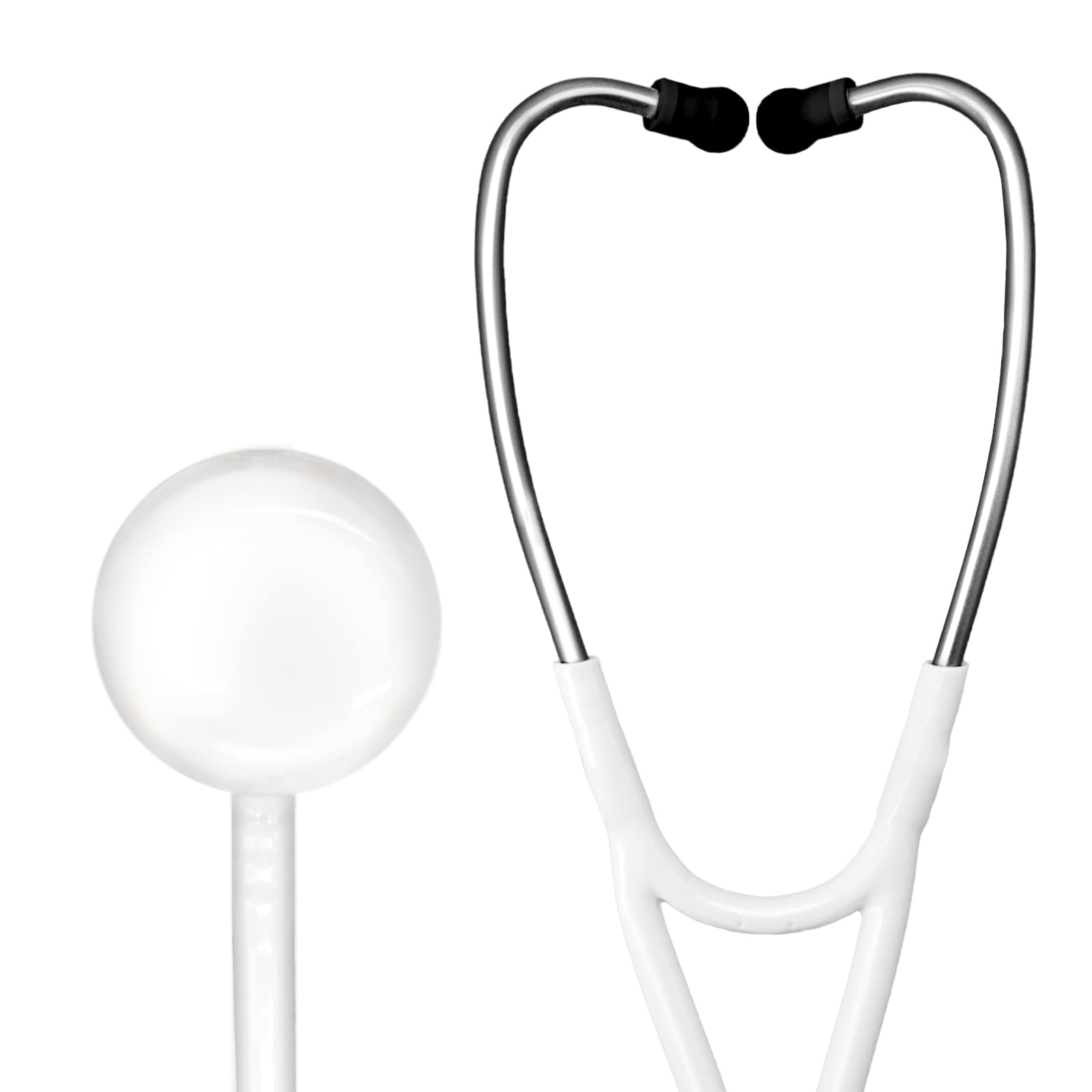 FriCARE Cardiology Stethoscope Single Head Agate (White Chestpiece, White Tube)