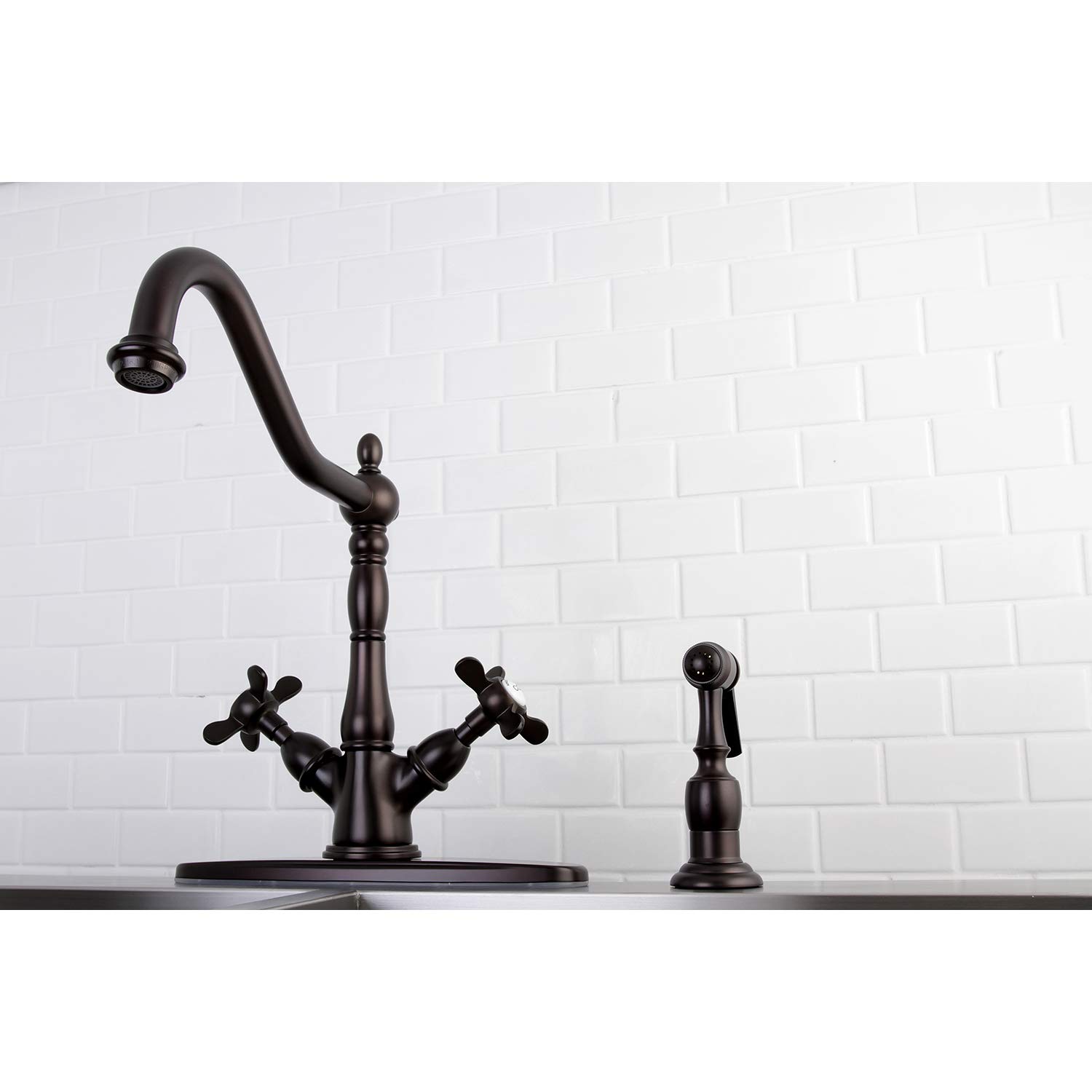 Kingston Brass KS1235BEXBS Essex Kitchen Faucet, Oil Rubbed Bronze, 12.25 x 8.5 x 2