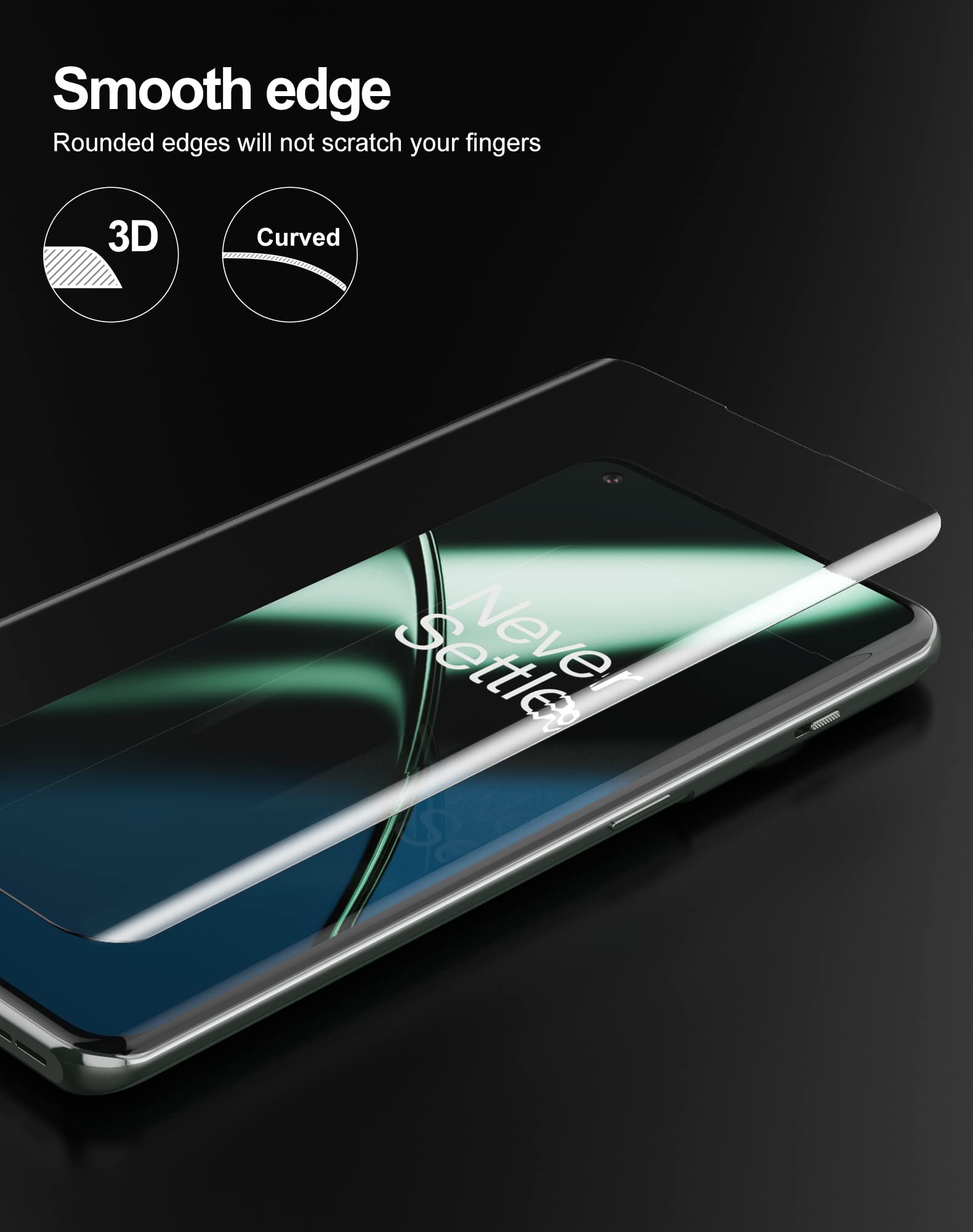 Feitenn 2 Pack Ultra-HD Screen Protector for Oneplus 11 [Bubble Free] [Fingerprint Support] [Easy Install] Full Tempered Glass Shield with Liquid Dispersion Tech Oneplus 11 Screen Guard