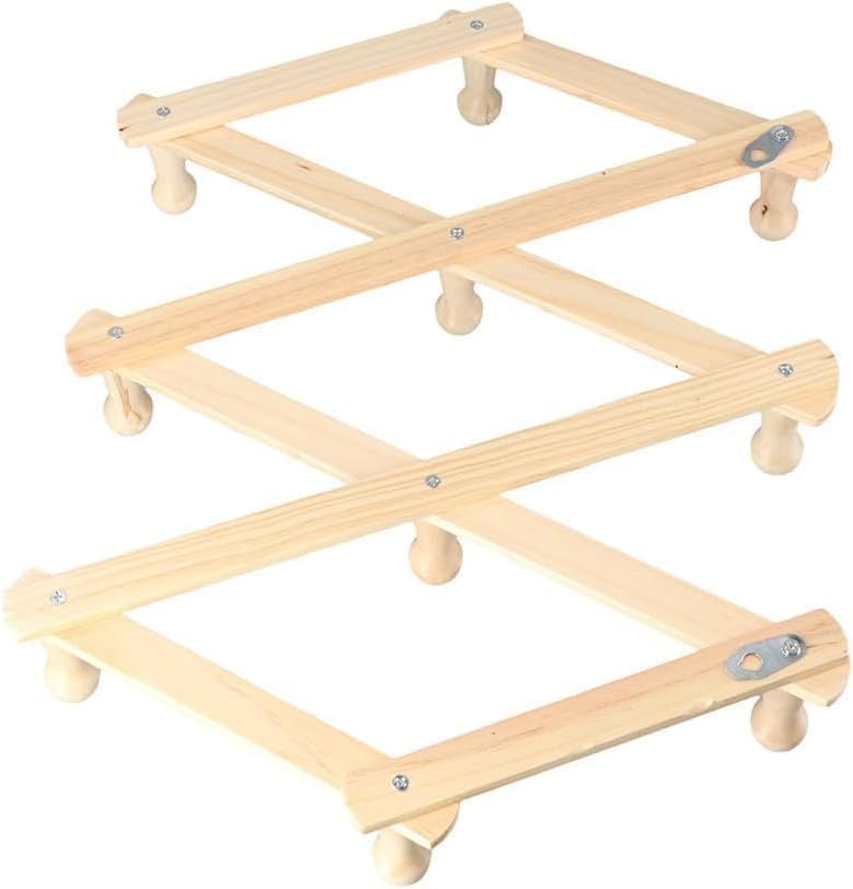 FEMSIE Expandable Wooden Coat Rack - Wall Mounted Folding Rack with Multiple Hooks