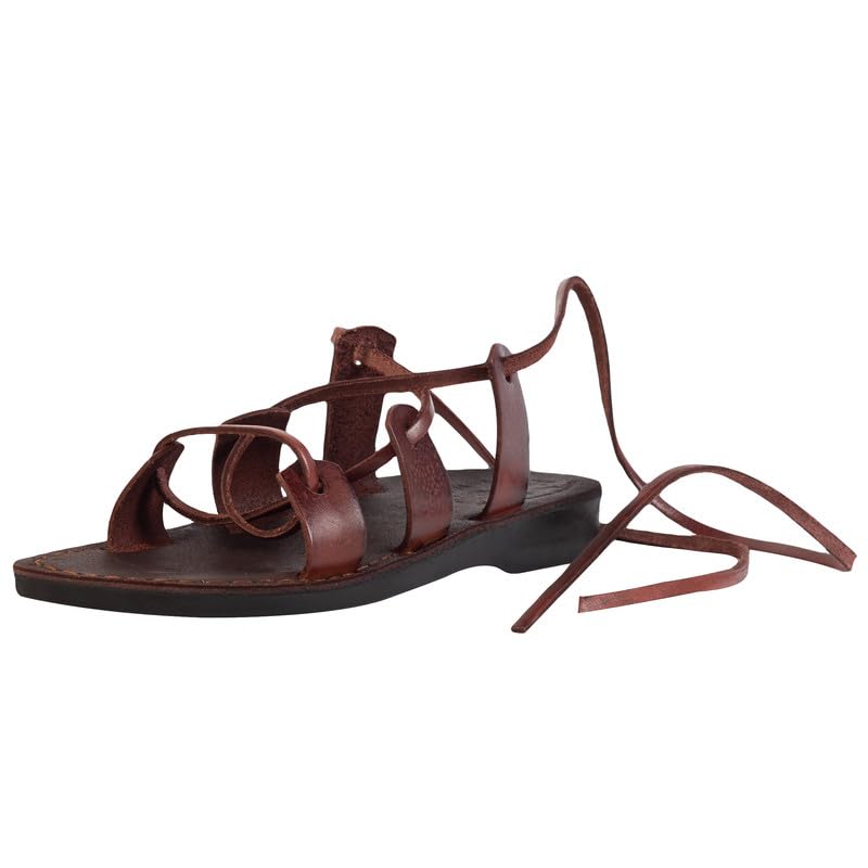 Holy Land Market Unisex Adults/Children Genuine Leather Biblical Sandals/Flip Flops/Slides/Slippers (Jesus) Suede V