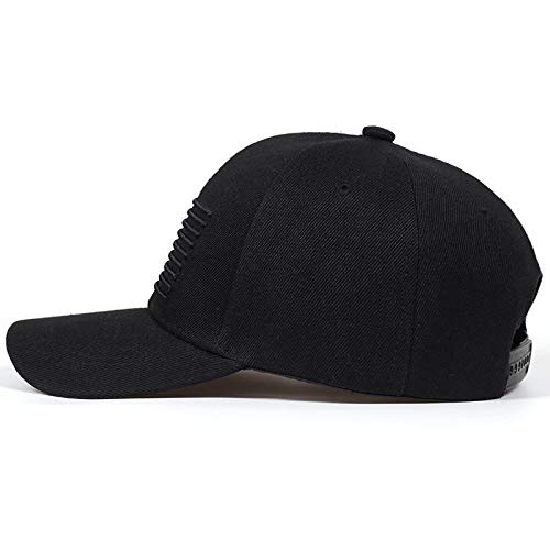 Black American Flag Baseball Cap, USA Low Profile Patriotic Snapback Dad Hat for Men or Women
