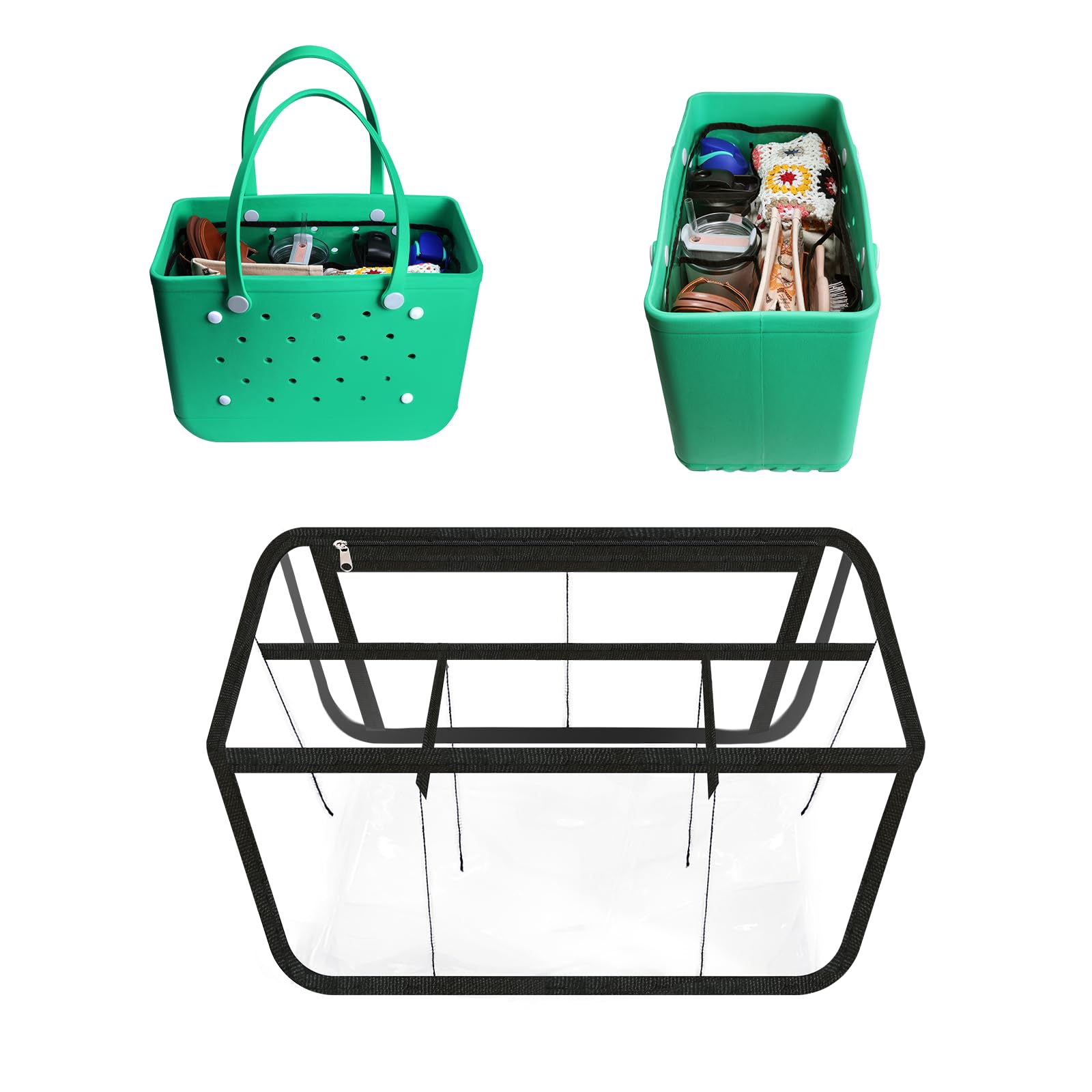 CASTNICH Beach Bag Organizer Original Accessories for Bogg Bag X Large Beach Bag Organizer Compatible with BoggBag Organizing Your Bag and Divide Space, Transparent