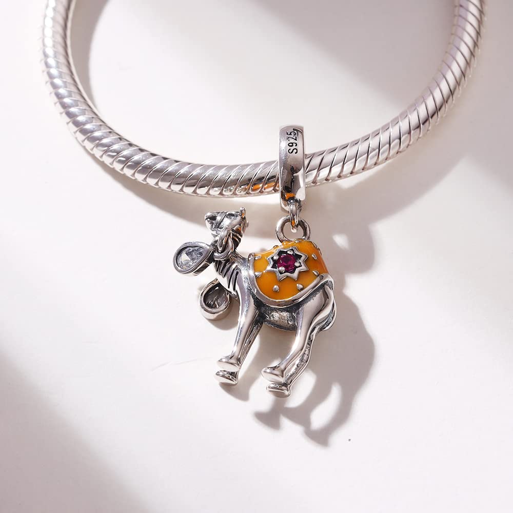 Camel Charm Pendant 925 Sterling Silver Lucky Animals Desert Hump Lover Bead Charms for Pandora Bracelet Women Gifts