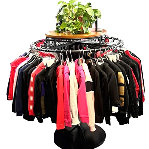 HIYOUGO Round Clothing Rack Retail Spiral Dress Rack Retail Store Suppliesshoe Rack Shirt Garment Pipe Rack for Clothes Boutique Supplies Display Portable Floor-standing Hanging Rack (Color : Brown)