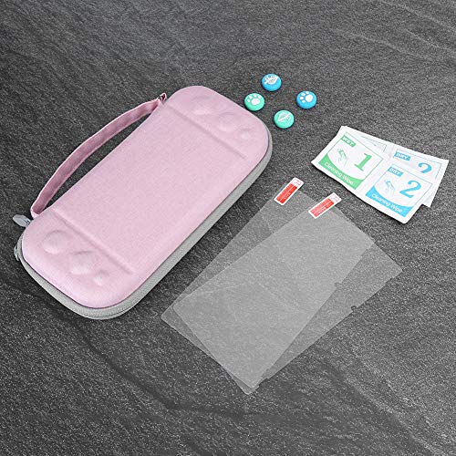 Mxzzand Game Host Accessory Protection Storage Bag for Switch(pink, Polar Animals)