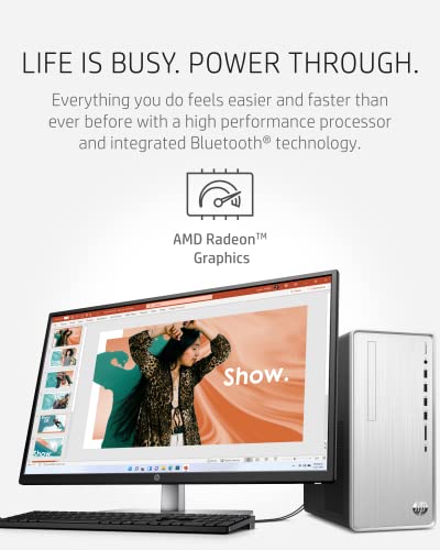HP Pavilion Desktop PC, AMD Ryzen 7 5700G, 16 GB RAM, 512 GB SSD, Windows 11 Pro, Wi-Fi 5 & Bluetooth Connectivity, 9 USB Ports, Wired Mouse and Keyboard Combo, Pre-Built Tower (TP01-2022, 2021)
