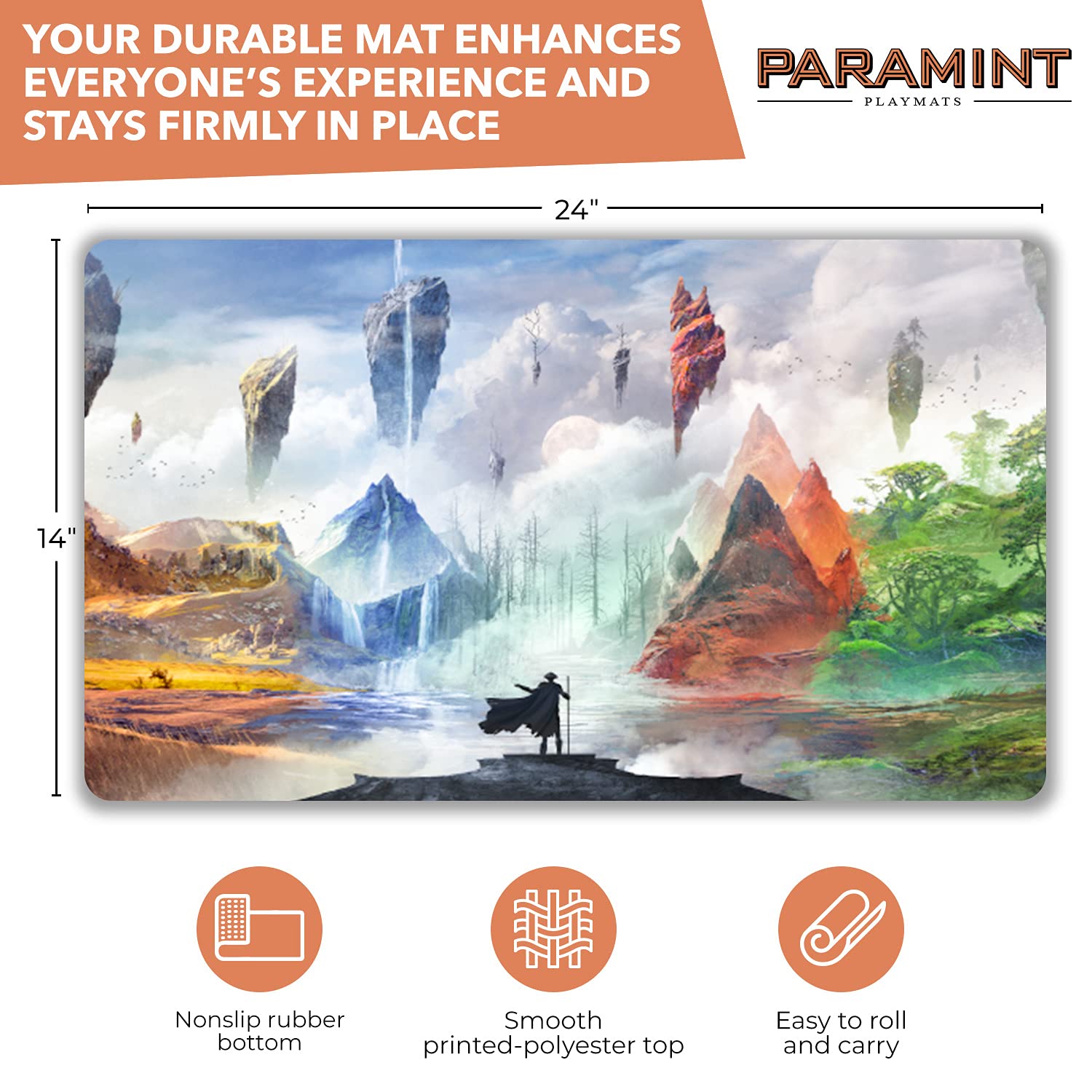 Paramint Eternal Wanderer (Stitched) - MTG Playmat - Compatible with Magic The Gathering Playmat - Play MTG, YuGiOh, TCG - Original Play Mat Art Designs & Accessories