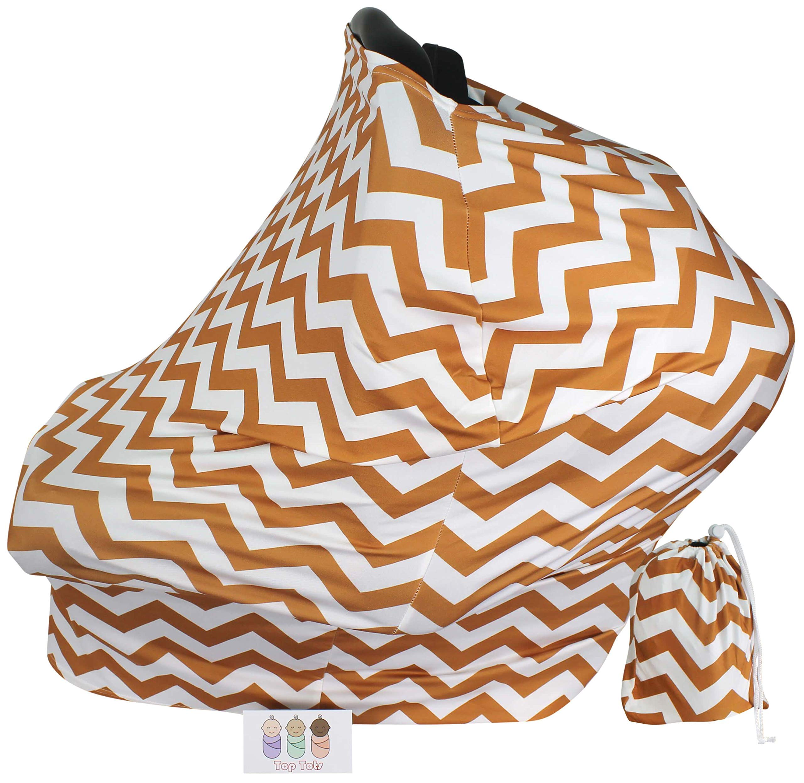 Car Seat Covers for Babies - Orange Zig Zag