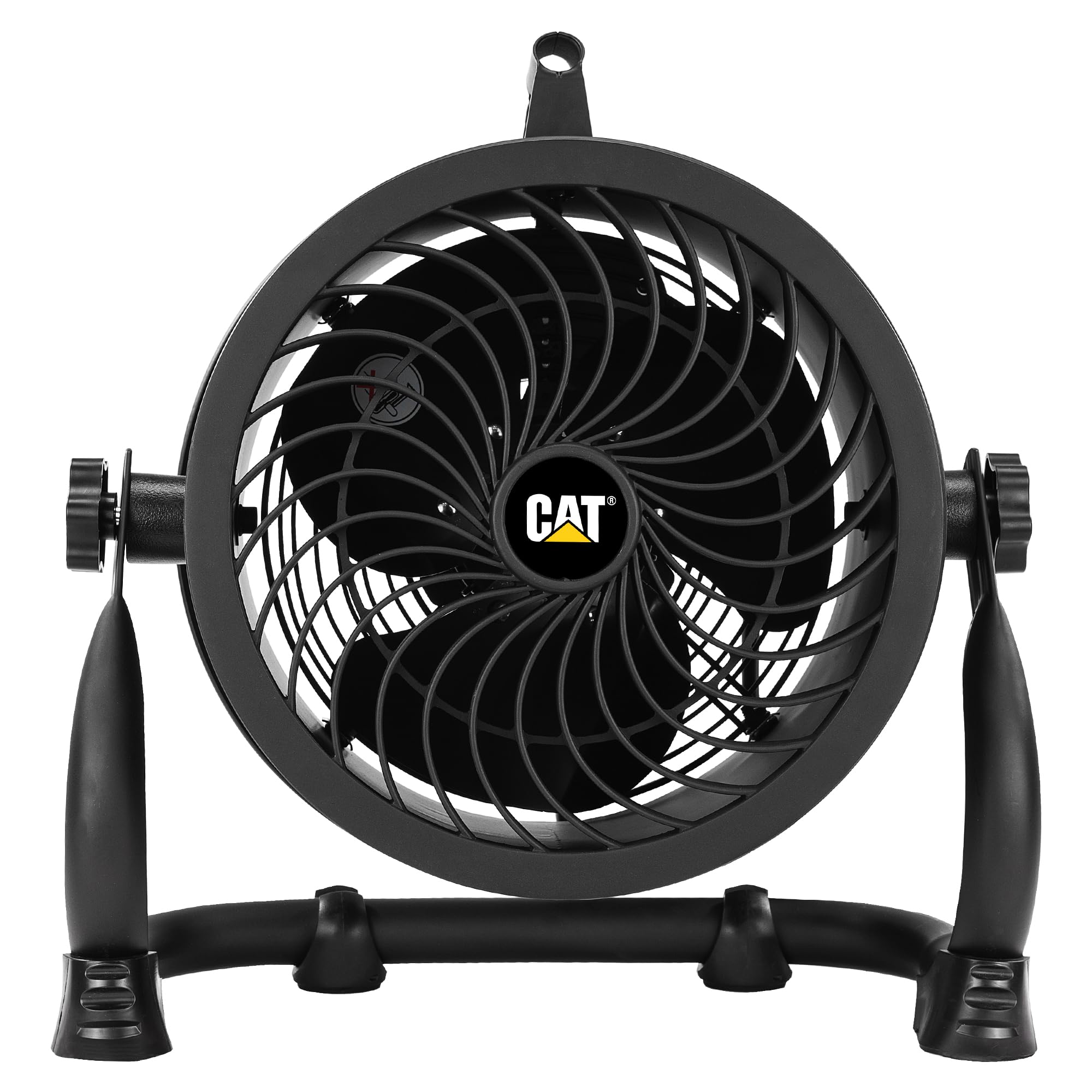 CATERPILLAR CAT HVD-9AC - 9" High-velocity Drum Air Circulator Fan with 360-degree Pivoting Head and Dual Ball Bearing 4-speed Motor, Black