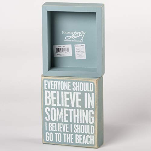 Primitives by Kathy Beach-Inspired Box Sign, 5 x 6-Inches, I Believe I Should go