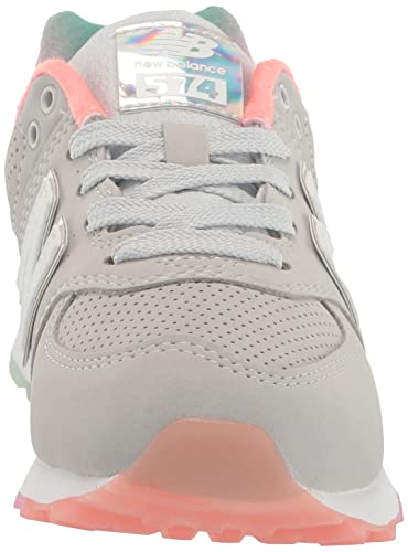 New Balance Kids 574 V1 70s Racing Lace-up Sneaker, Summer Fog/Lemon Haze/Uv Glo, 2.5 US Unisex Little