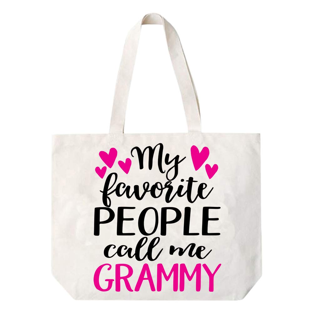 COCOVICI Grammy Tote Bag | My Favorite People Call me Grammy | Grandma Gifts | Grammy Gifts | Grammy Christmas Gift | Christmas Gift from Grandkids (My Favorite People Call me Grammy Pink/Black Font)