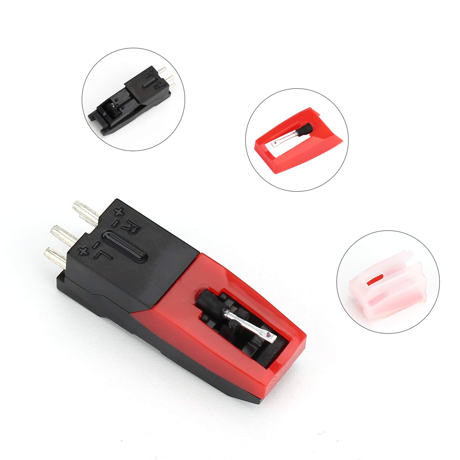 Cartridge Replacement, with 1PCS Record Player Cartridge 4PCS Phonograph Turntable Needle, for Vinyl Record Player, LP Record Player, Phonograph