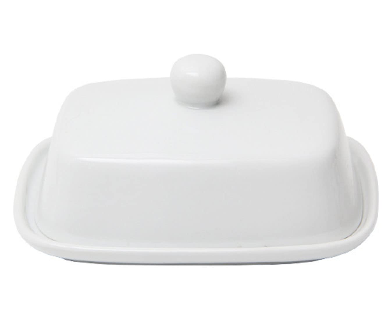 Butter Dishwith Lid for Countertop, Ceramics Butter Keeper Holder With Airtight Cover,Butter Container for Counter or Fridge, White Butter Holder