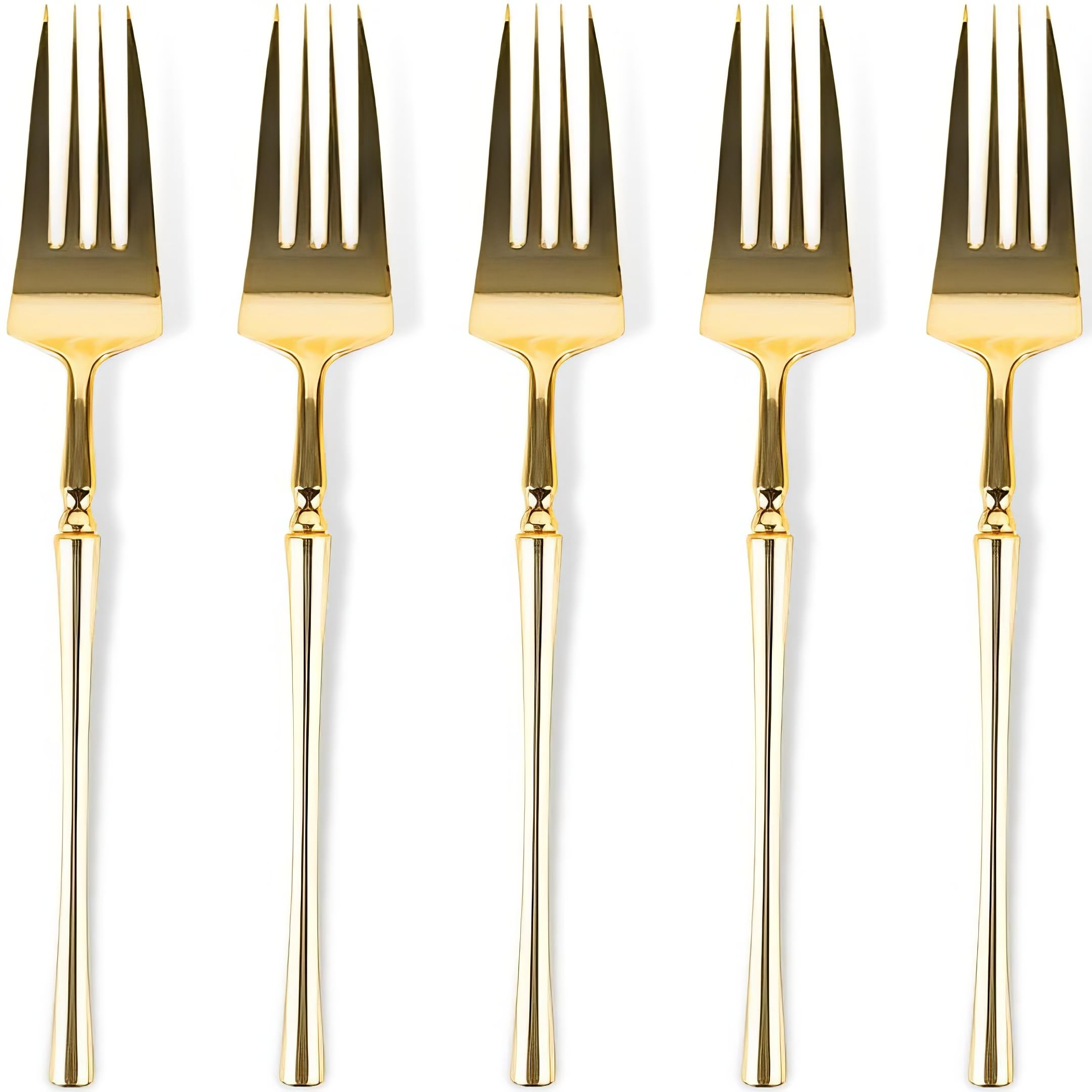 Blue Sky Infinity Flatware Gold Disposable Dinner Forks - 32 Count | Luxurious Premium Plastic Cutlery for Elegant Events & Gatherings