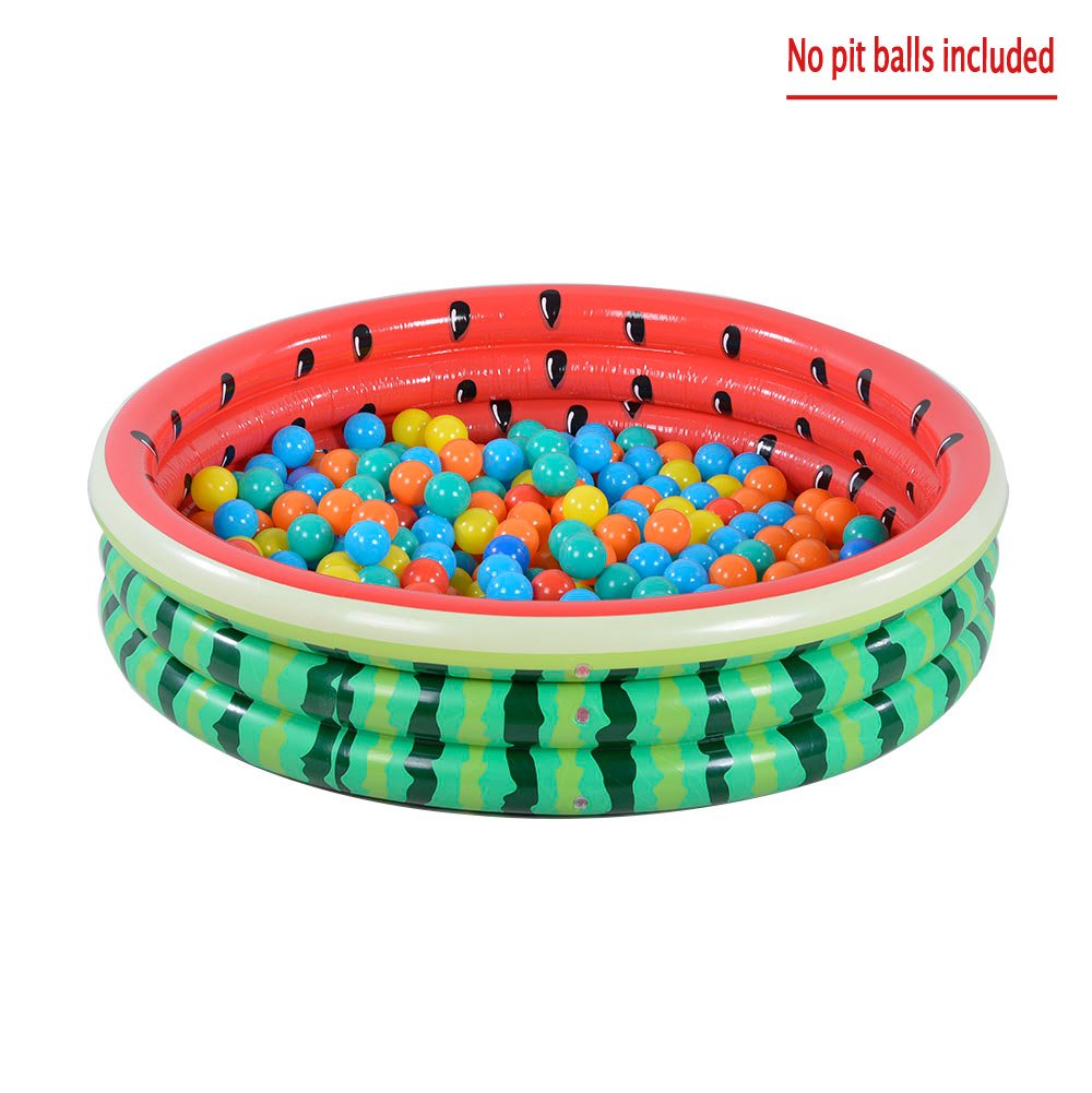 Kiddie Pool, Watermelon 3 Ring Inflatable Pool for Kids, Ideal Water Pool in Summer, 45 Inches Inflatable Swimming Pool, for Ages 3+