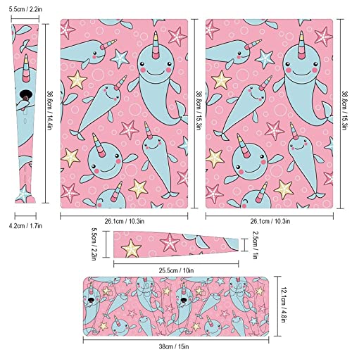 Cute Baby Narwhal Or Whale Unicorn Full Protective Skin Cover Design Wrap Decal Sticker Compatible with PS5 Digital Edition Console and Controller