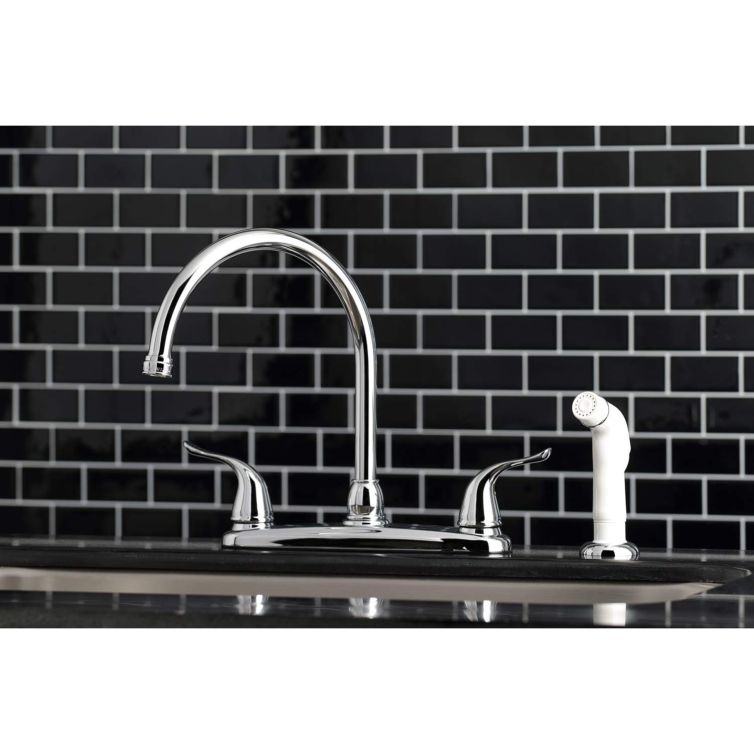 Kingston Brass KB791YL Yosemite 8" Centerset Kitchen Faucet, Polished Chrome