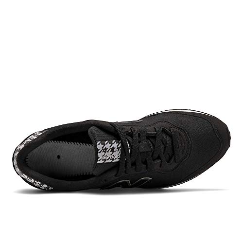New Balance womens Sola Sleek V1 Sneaker, Black/White/Plaid Print, 7 US