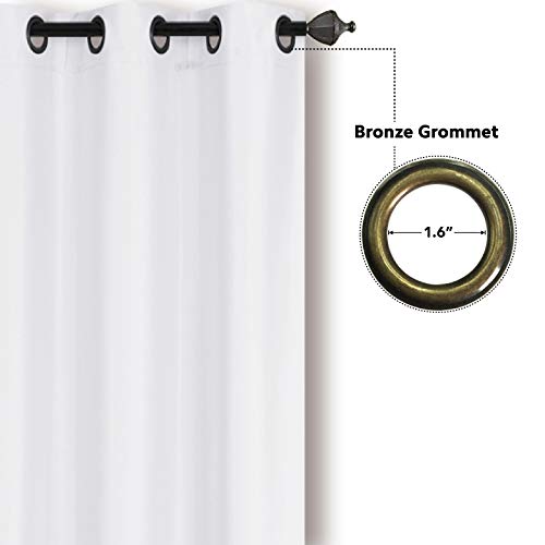 Home Collection 2 Panels 100% Blackout Curtain Set Solid Color with Rod Pocket Grommet Drapes for Kitchen, Dinning Room, Bathroom, Bedroom,Living Room Window New (74β Wide X 83β Long, White)