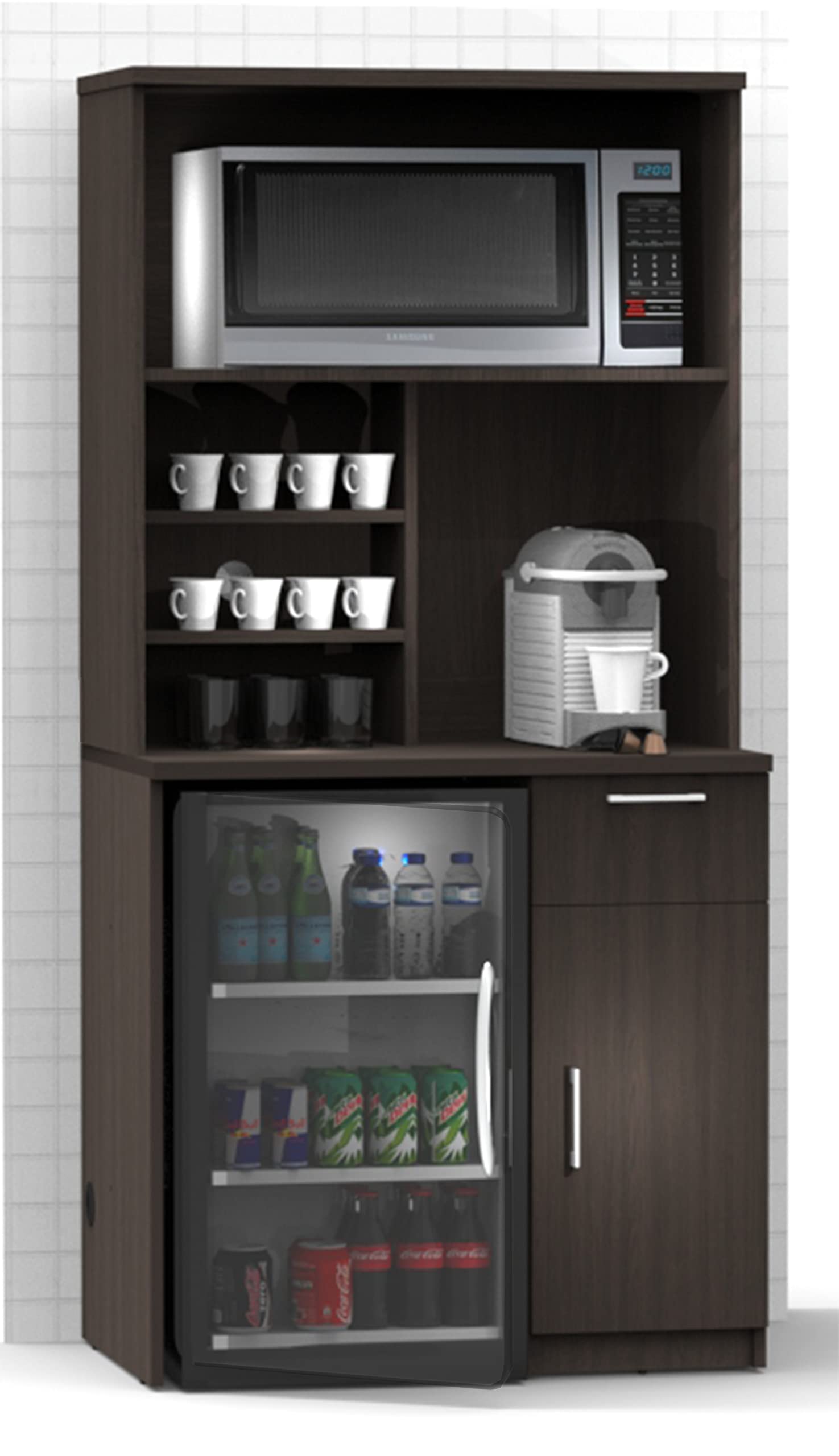 BREAKtime Coffee Break Lunch Room Furniture Buffet Color Espresso - Factory Assembled (NOT RTA) Furniture Items ONLY. Model 4228 2 piece group