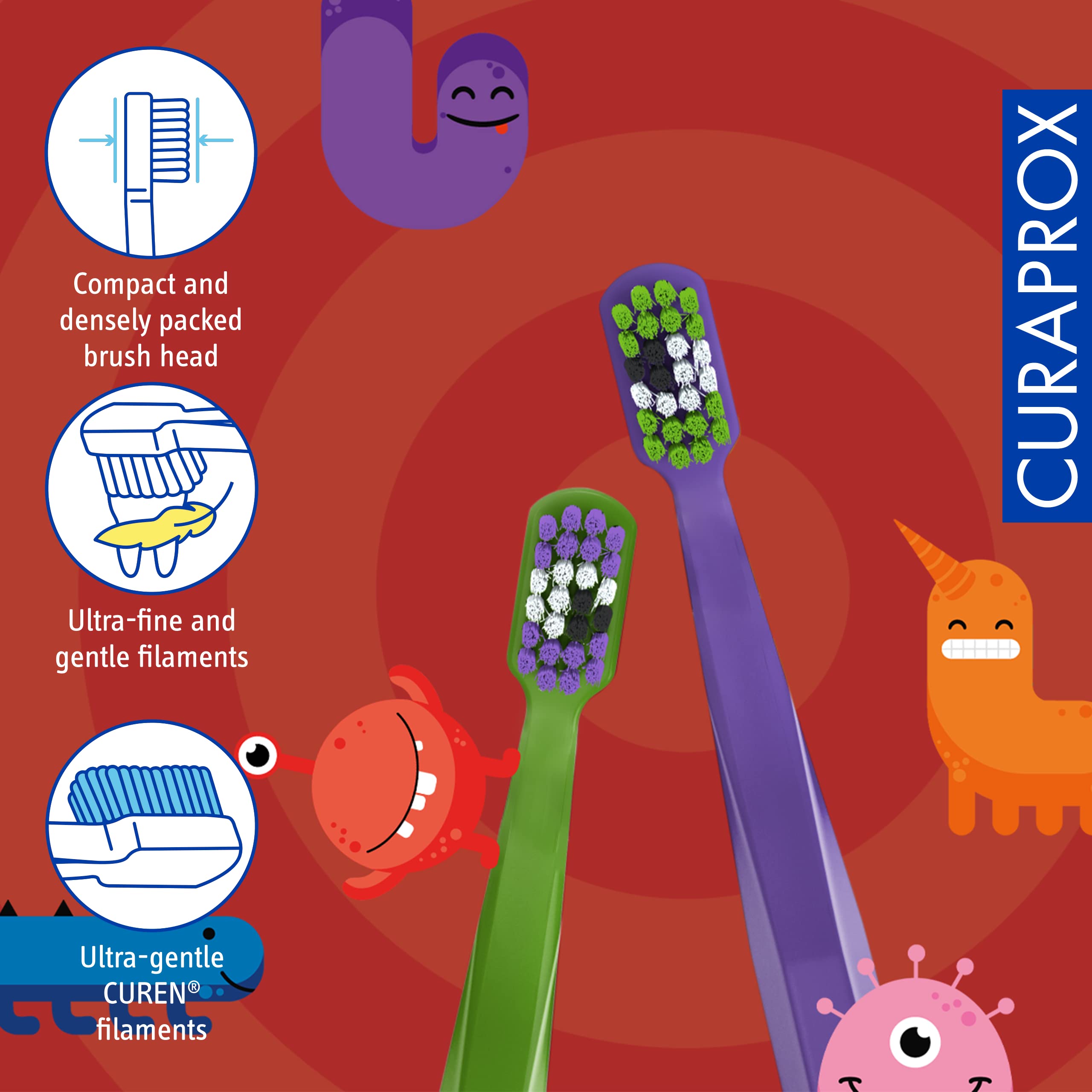 Curaprox CS 5460 Ultra-Soft Toothbrush Set, Special Edition Happy Kids, 2 Pack