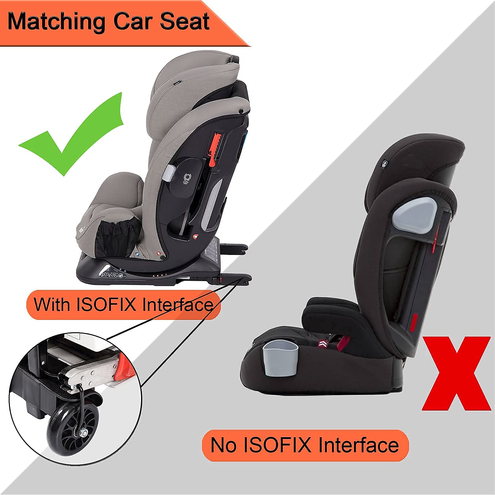 Car Seat Stroller,Go Carts for Kids,Car Seat Carrier for Airport with Wheels and Compact Fold,Car Seat Travel Cart